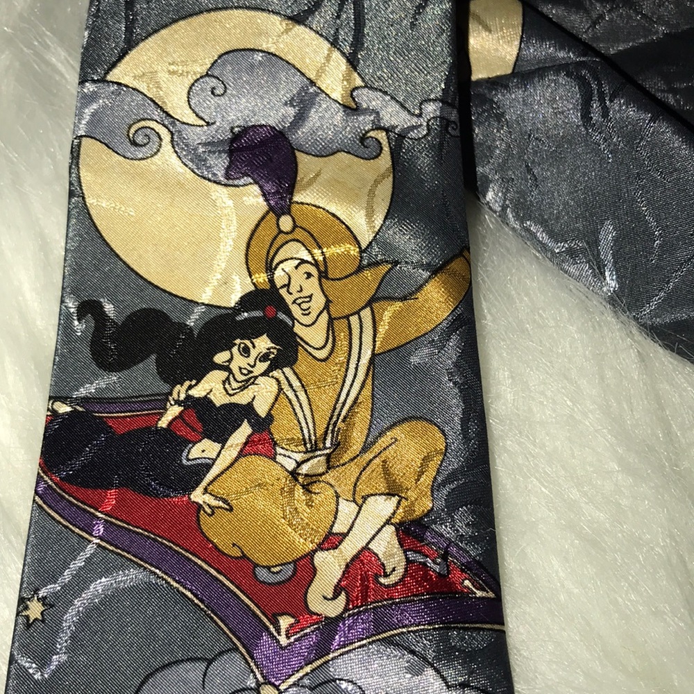 Vintage Disney Aladdin Genie Princess Mens Tie - Gem
